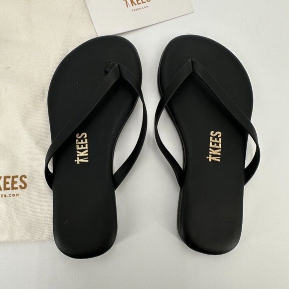 TKEES | Shoes | Tkees Kids Mini Lily Flipflop Sandas In Classic Black ...